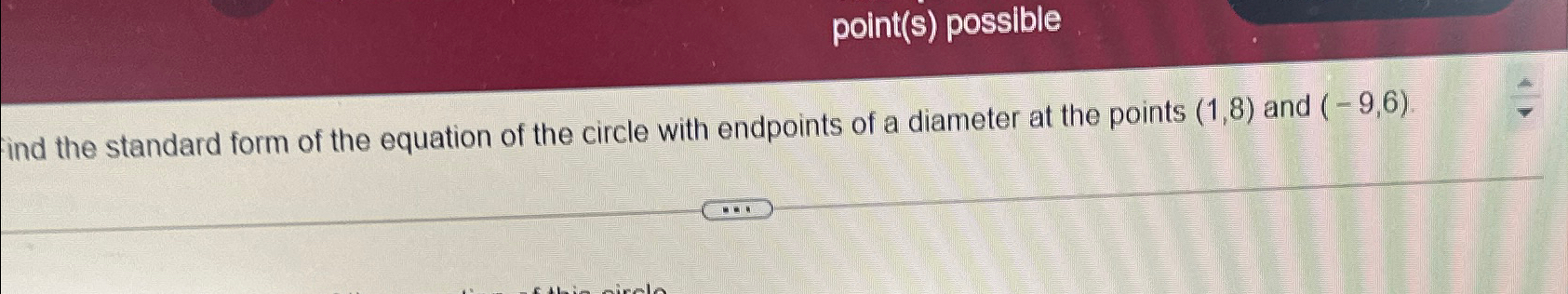 Solved point(s) ﻿possibleind the standard form of the | Chegg.com