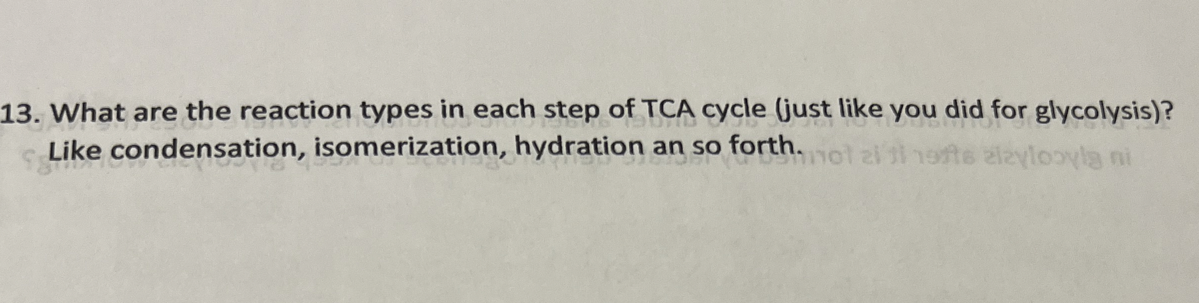 Solved What are the reaction types in each step of TCA cycle | Chegg.com