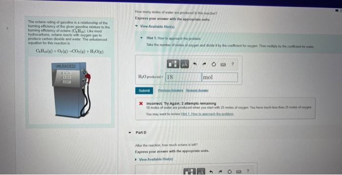 The ectane rating uf gassthe b a reatisnshp of the | Chegg.com