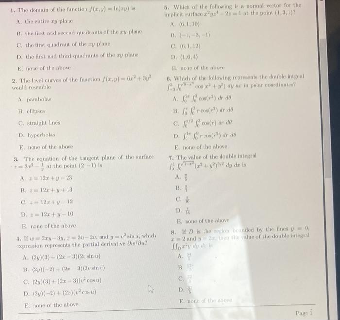Solved 5. Which of the following is a normal vector for the | Chegg.com