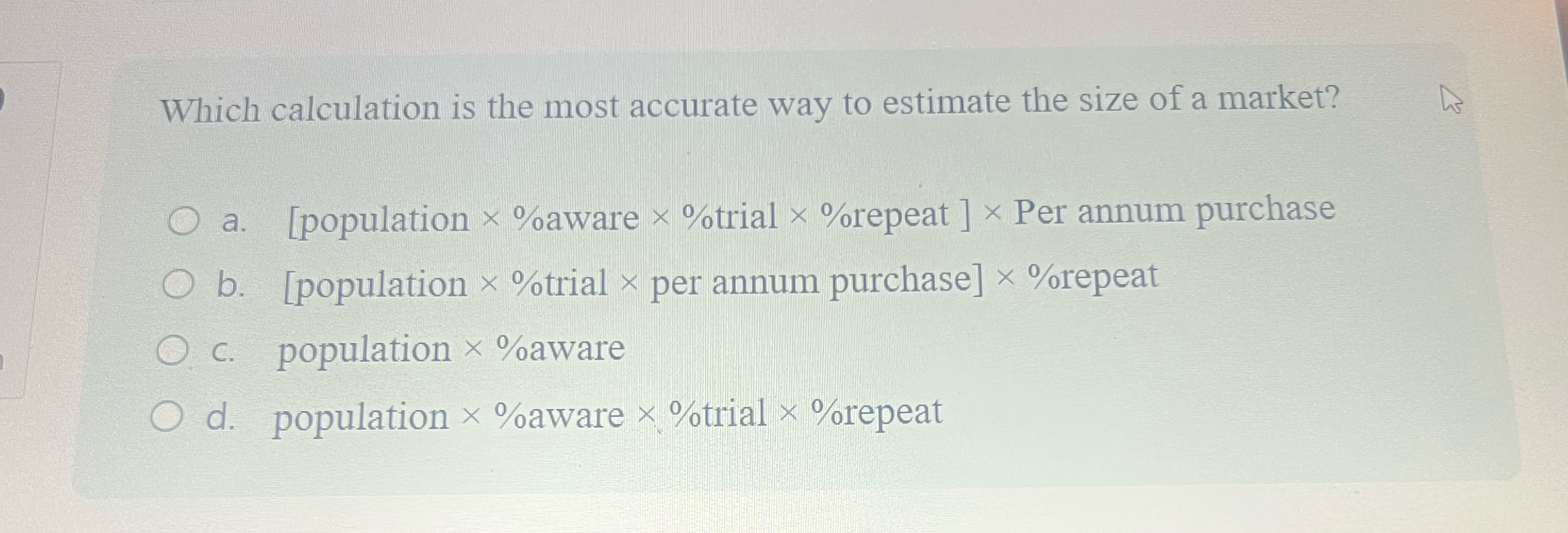Solved Which calculation is the most accurate way to | Chegg.com