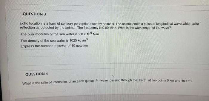 Solved Echo location is a form of sensory perception used by | Chegg.com