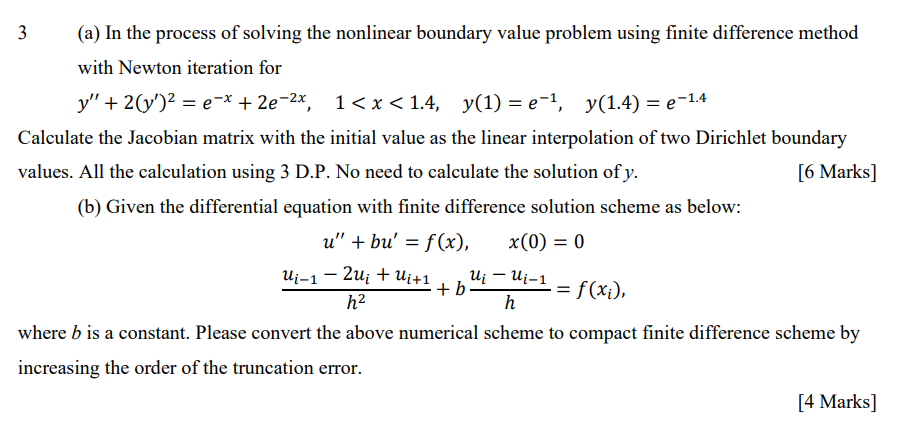 Solved (a) ﻿In the process of solving the nonlinear boundary | Chegg.com