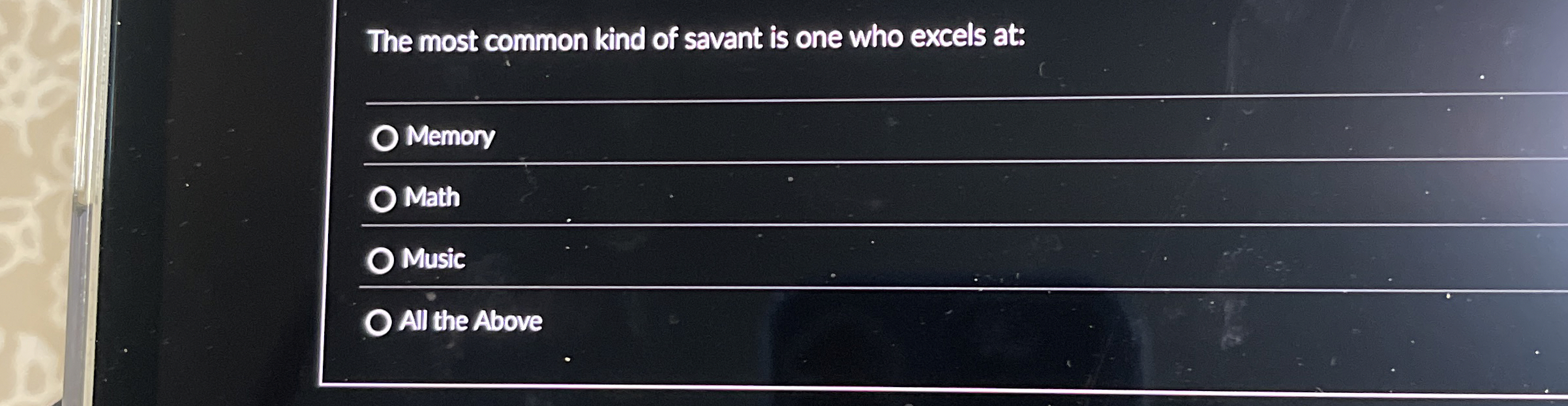 Solved The most common kind of savant is one who excels | Chegg.com