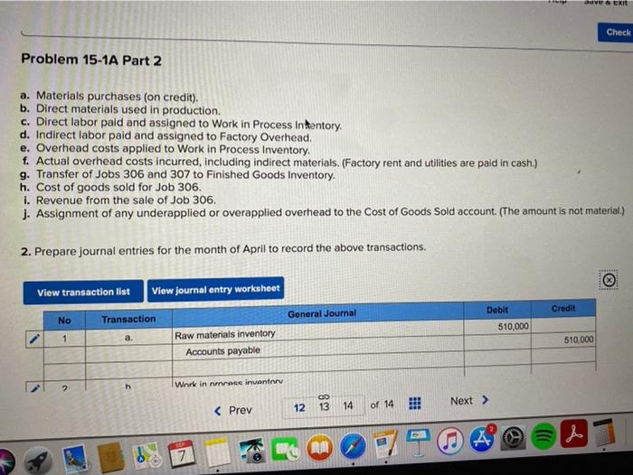 Solved prepare a journal entries for the month of April to | Chegg.com