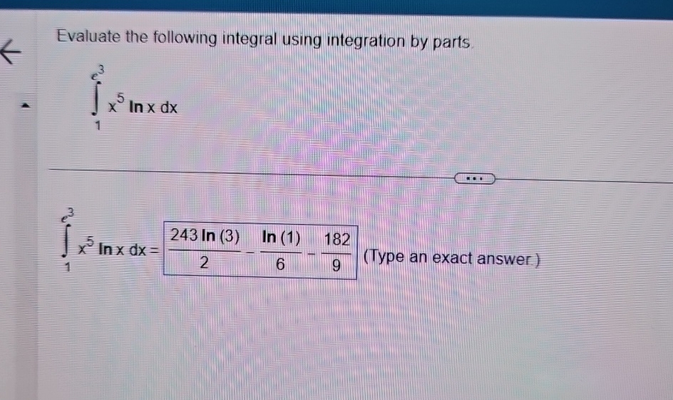 Solved Evaluate the following integral using integration by | Chegg.com