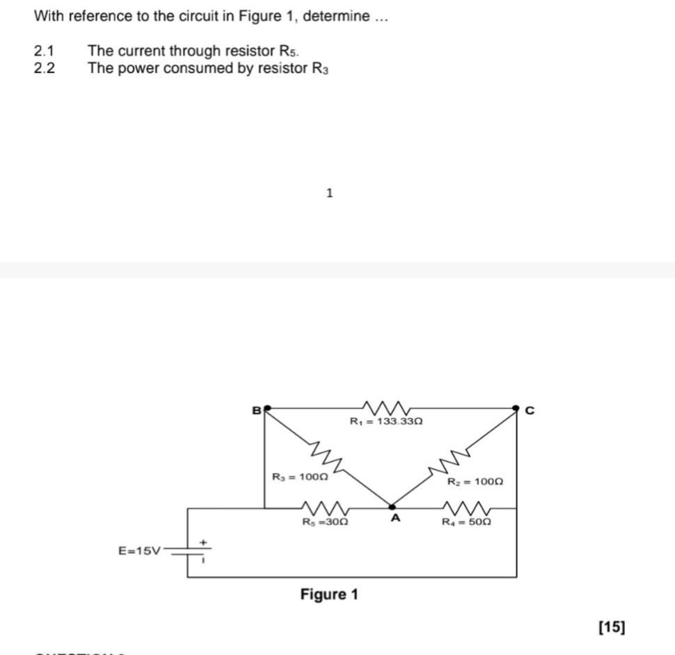 Solved With Reference To The Circuit In Figure 1 Determine