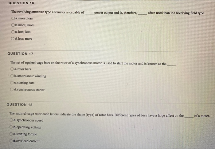 Solved QUESTION 16 power output and is, therefore, often | Chegg.com