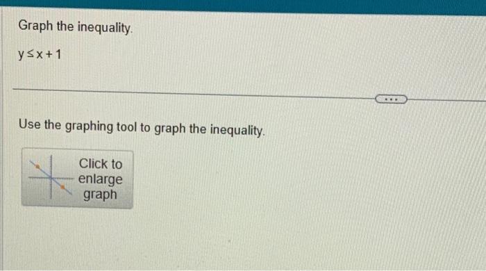Solved Graph the inequality. y≤x+1 Use the graphing tool to | Chegg.com