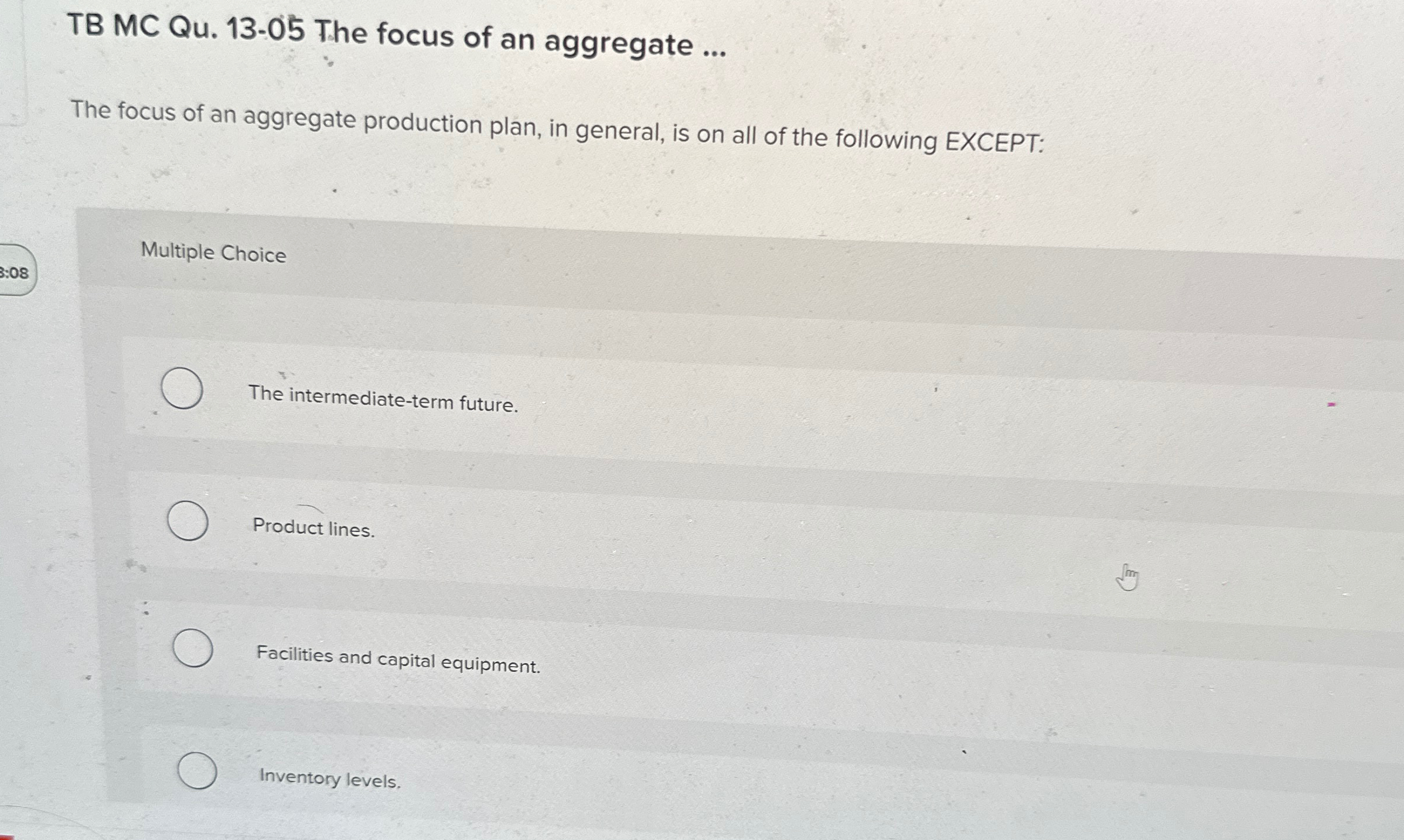 Solved TB MC Qu. 13-05 ﻿The focus of an aggregate ...The | Chegg.com
