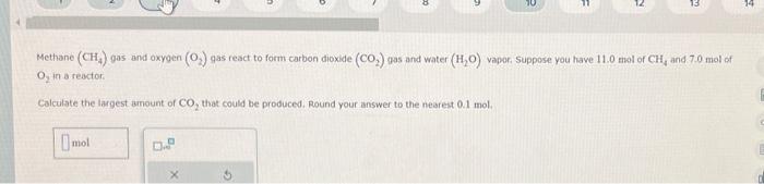 Solved Methane (CH4) gas and oxygen (O2) gas react to form | Chegg.com