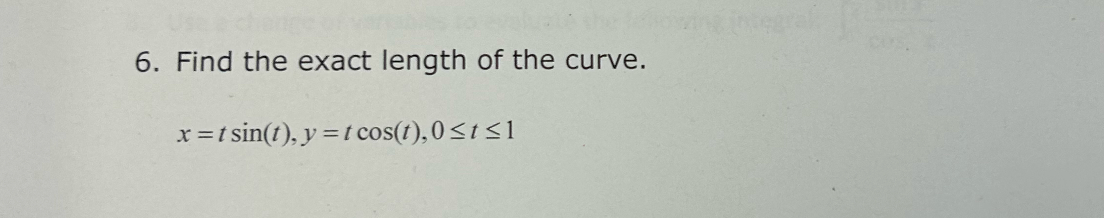 Solved Find the exact length of the | Chegg.com