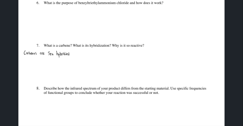 Solved What is the purpose of benzyltriethylammonium | Chegg.com