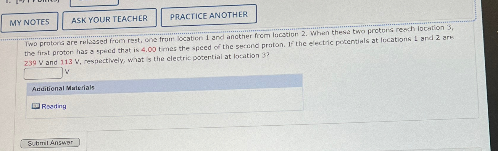 Solved Two protons are released from rest, one from location | Chegg.com