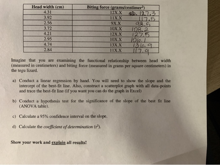 Solved Use The Numbers I Inputted Beside The On The Data For 