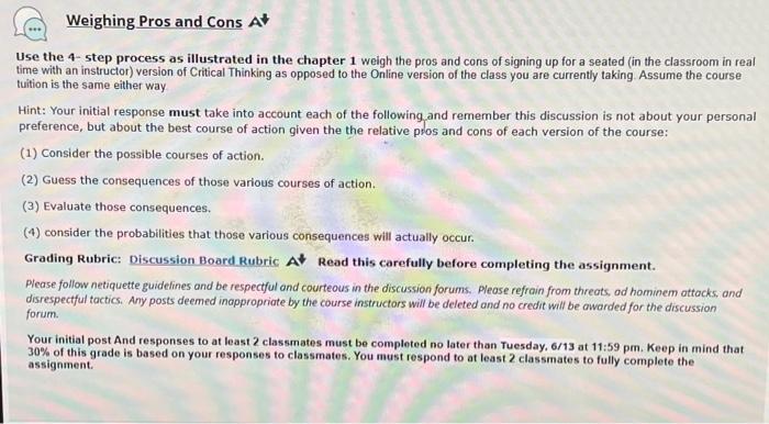 Use the 4- step process as illustrated in the chapter | Chegg.com