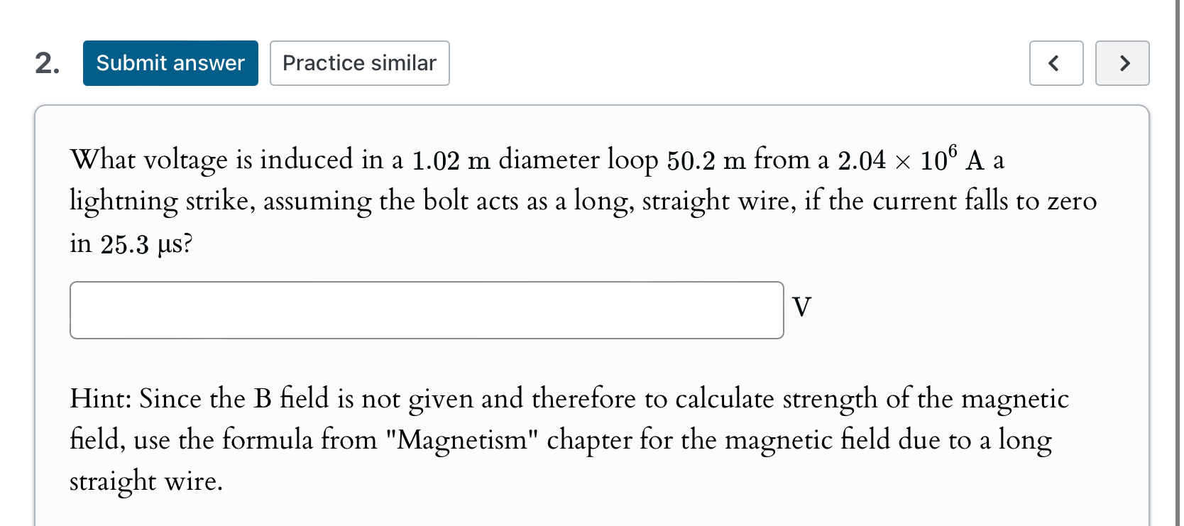 Solved What voltage is induced in a 1.02m ﻿diameter loop | Chegg.com