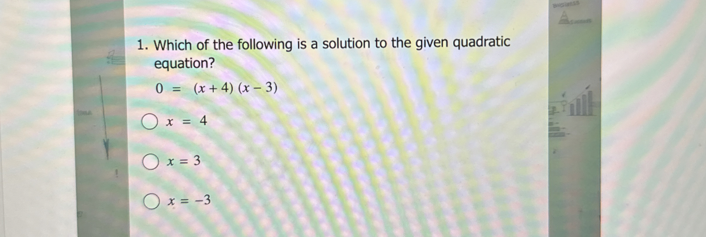 Solved Which of the following is a solution to the given | Chegg.com