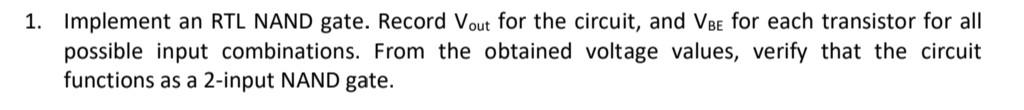 Implement An Rtl Nand Gate Record Vout For The