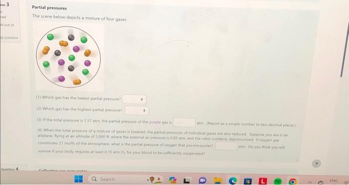 Solved Partial pressures The scene below depicts a mixture | Chegg.com