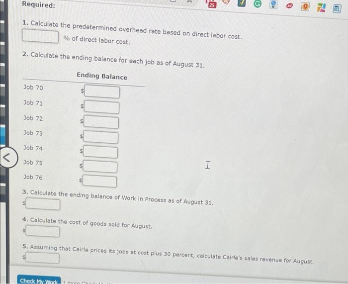 Solved Predetermined Overhead Rate, Application of Overhead | Chegg.com