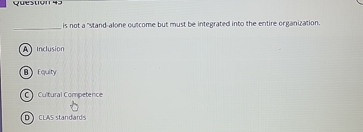 Solved q, ﻿is not a "stand-alone outcome but must be | Chegg.com