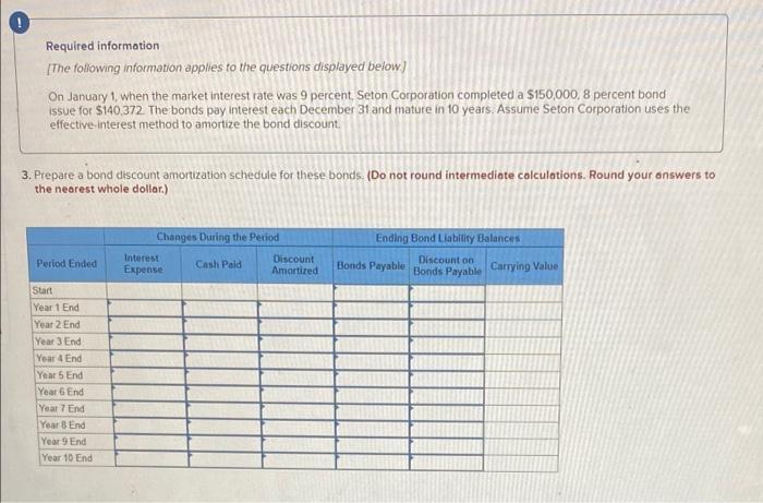 Required informotion [The following information | Chegg.com