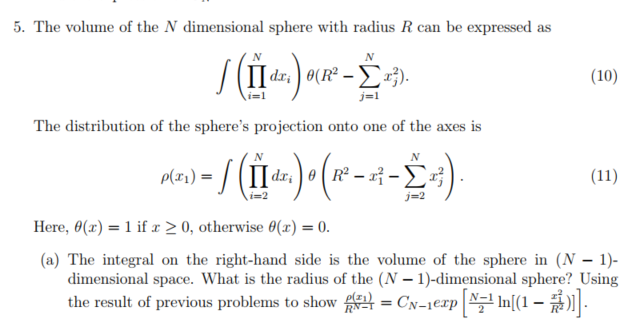 Solved The volume of the N ﻿dimensional sphere with radius R | Chegg.com