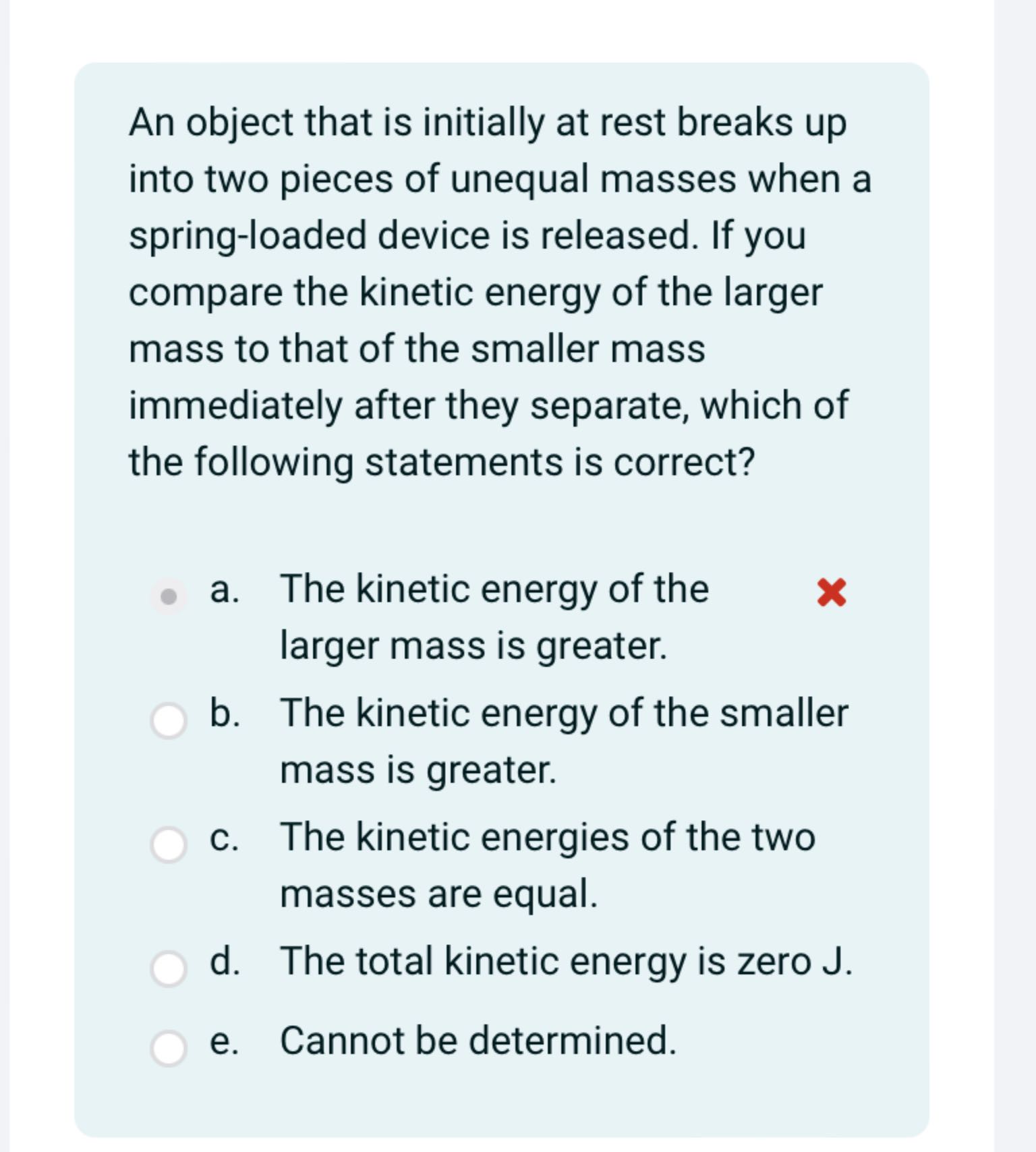 Solved An object that is initially at rest breaks upinto two | Chegg.com