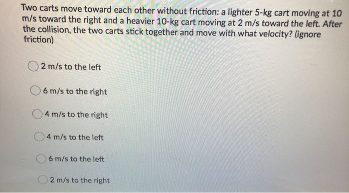 Solved Two carts move toward each other without friction: a | Chegg.com