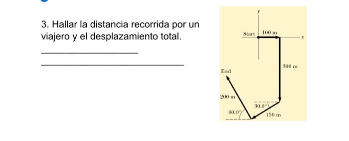 Solved 3. Hallar la distancia recorrida por un viajero y el | Chegg.com