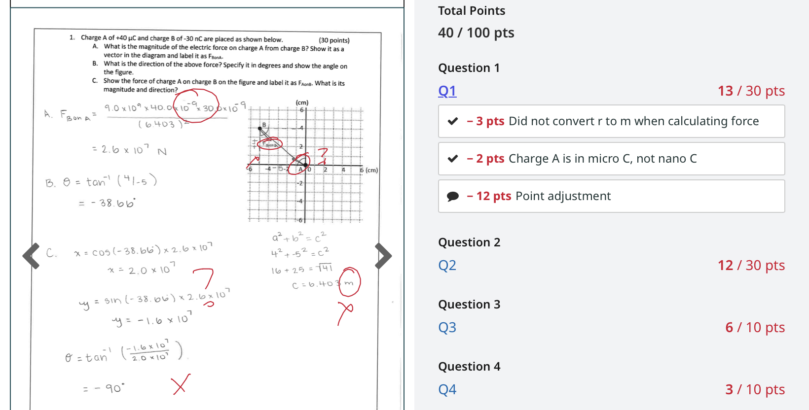 Solved Question 1Q13 ﻿pts Did not convert r ﻿to m ﻿when | Chegg.com