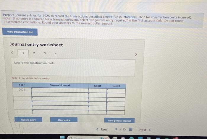 Solved Prepare journal entries for 2025 to record the | Chegg.com