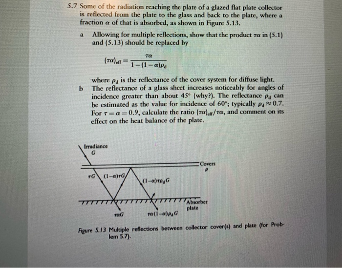 Solved 5.7 Some of the radiation reaching the plate of a | Chegg.com
