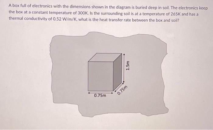Solved A box full of electronics with the dimensions shown | Chegg.com