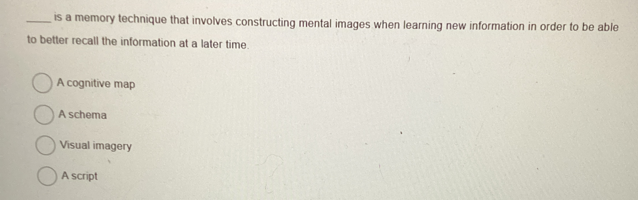 Solved is a memory technique that involves constructing | Chegg.com