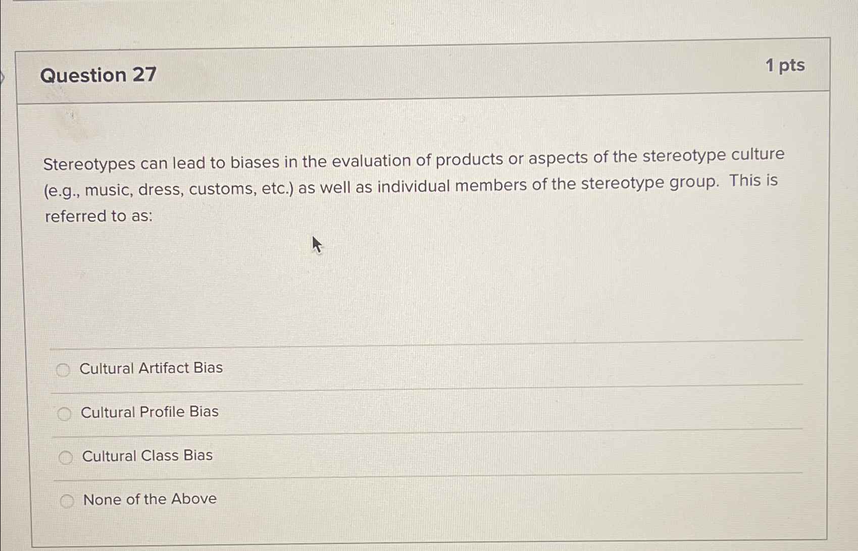 Solved Question 271 ﻿ptsStereotypes can lead to biases in | Chegg.com
