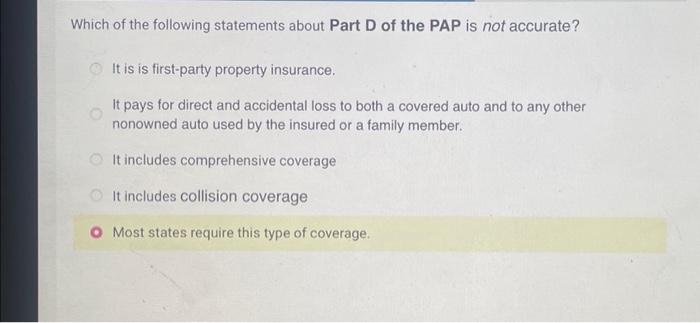 Solved Which of the following statements about Part D of the | Chegg.com