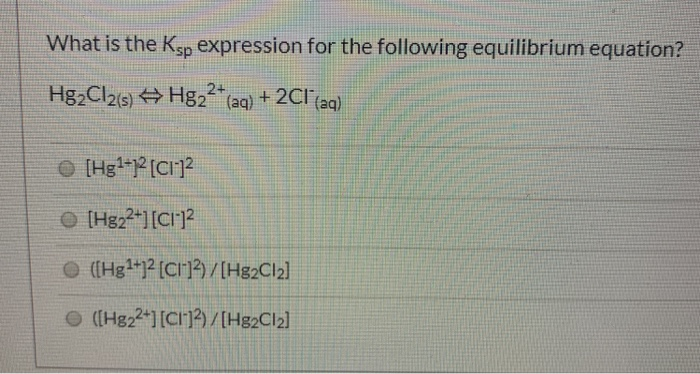 Solved What is the Ksp expression for the following | Chegg.com