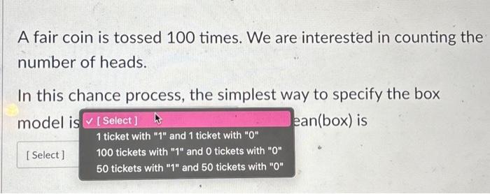 Solved A fair coin is tossed 100 times. We are interested in | Chegg.com