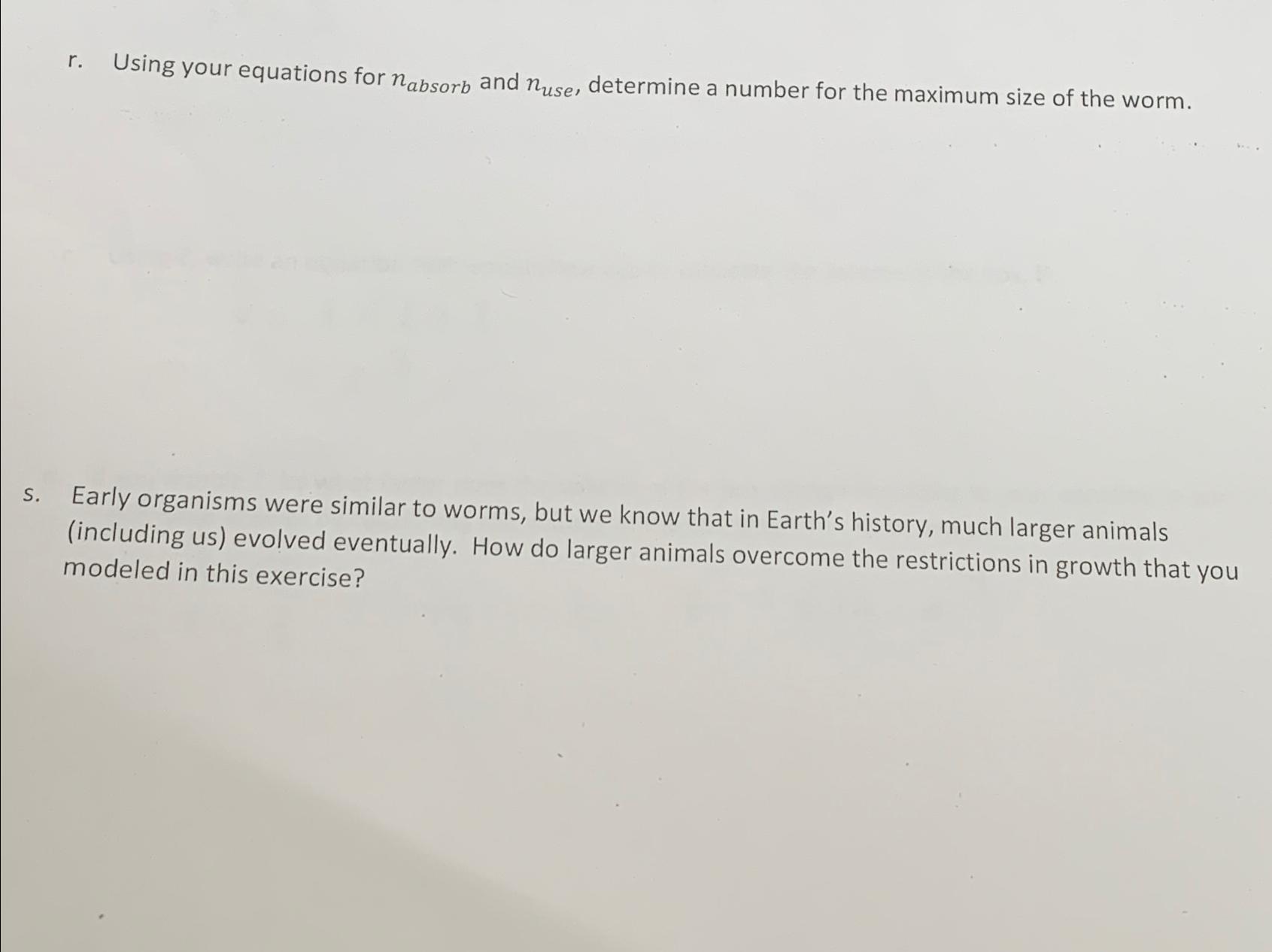 Solved r. ﻿Using your equations for n?abs orb ﻿and nuse, | Chegg.com