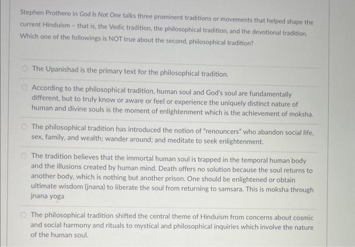 Stephen Prothero in God Is Not One talks three | Chegg.com