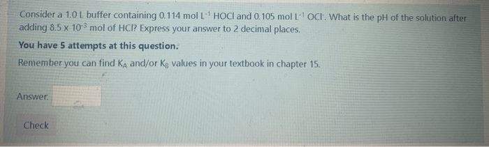 Solved ka of HOCL : 3.5x10^-8 | Chegg.com