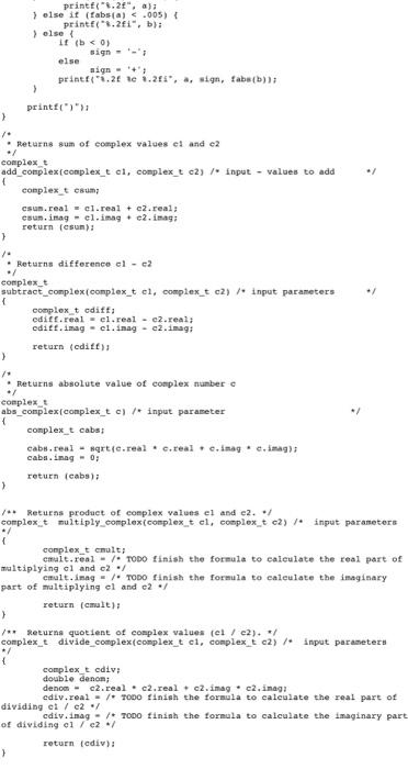 Solved - Partial Implementation of Typo and Cperators for | Chegg.com
