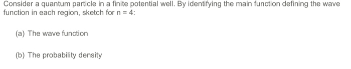 Solved Consider a quantum particle in a finite potential | Chegg.com