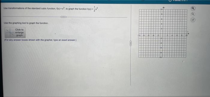 Solved Use Transformations Of The Standard Cubic Function