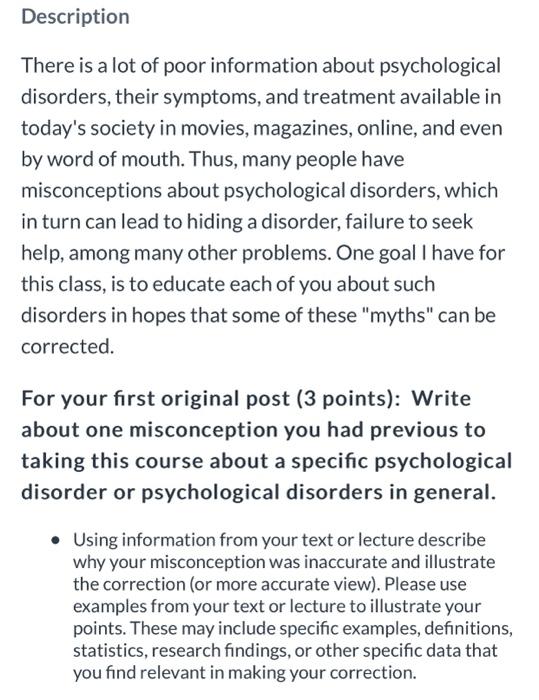 Solved Description There is a lot of poor information about | Chegg.com