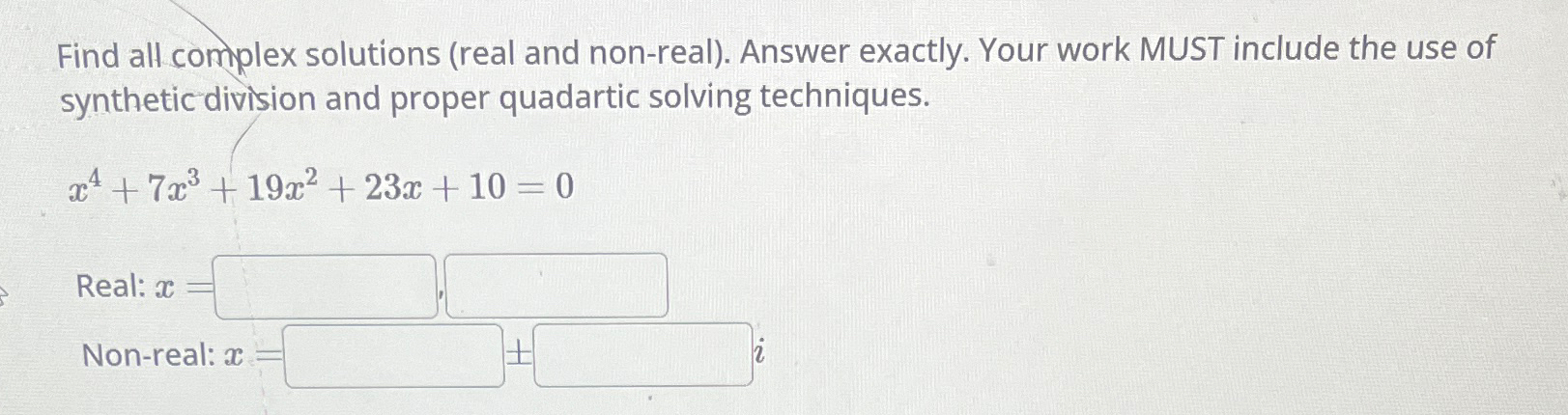 Solved Find all complex solutions (real and non-real). | Chegg.com