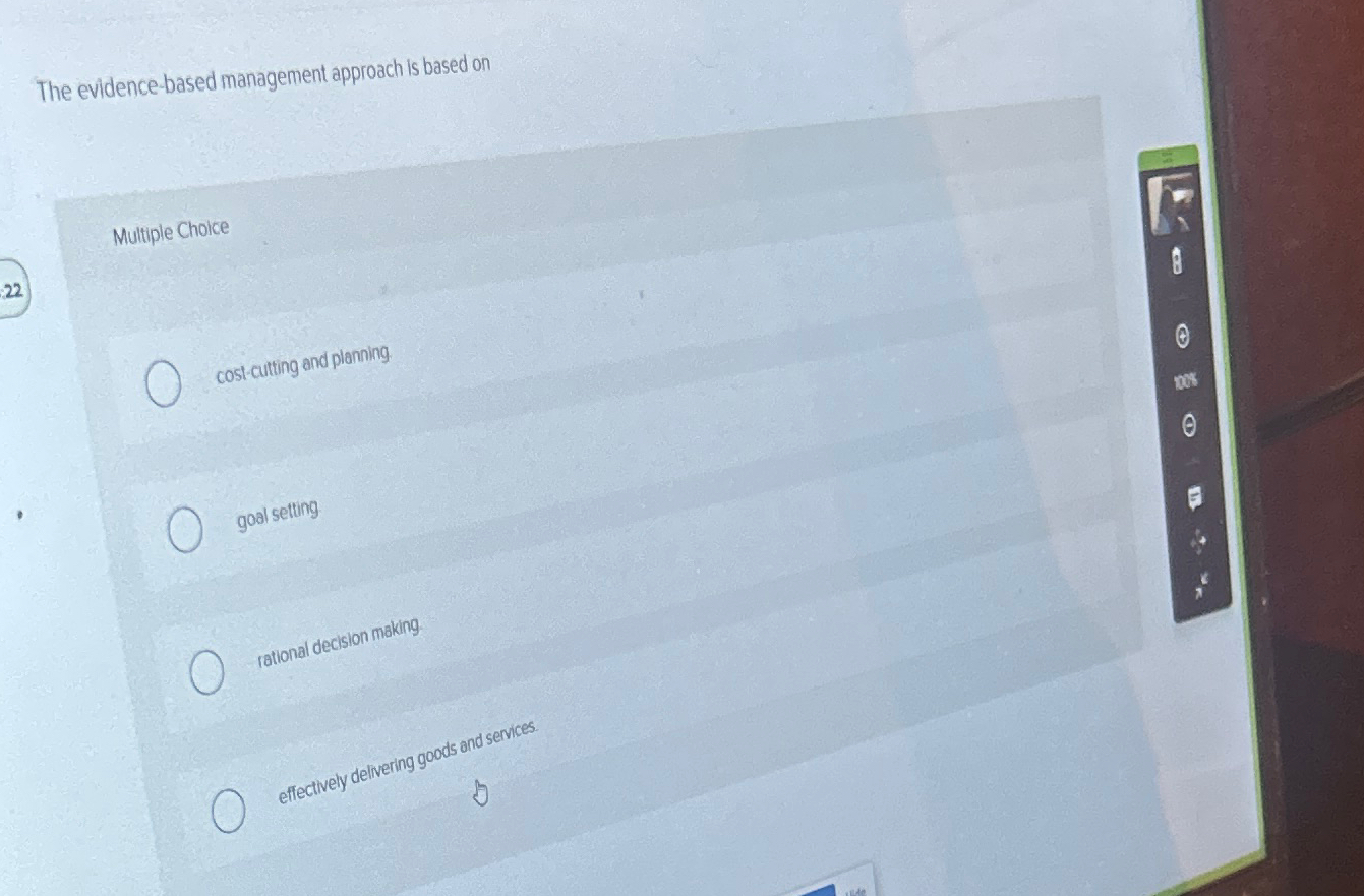 Solved The evidence-based management approach is based | Chegg.com