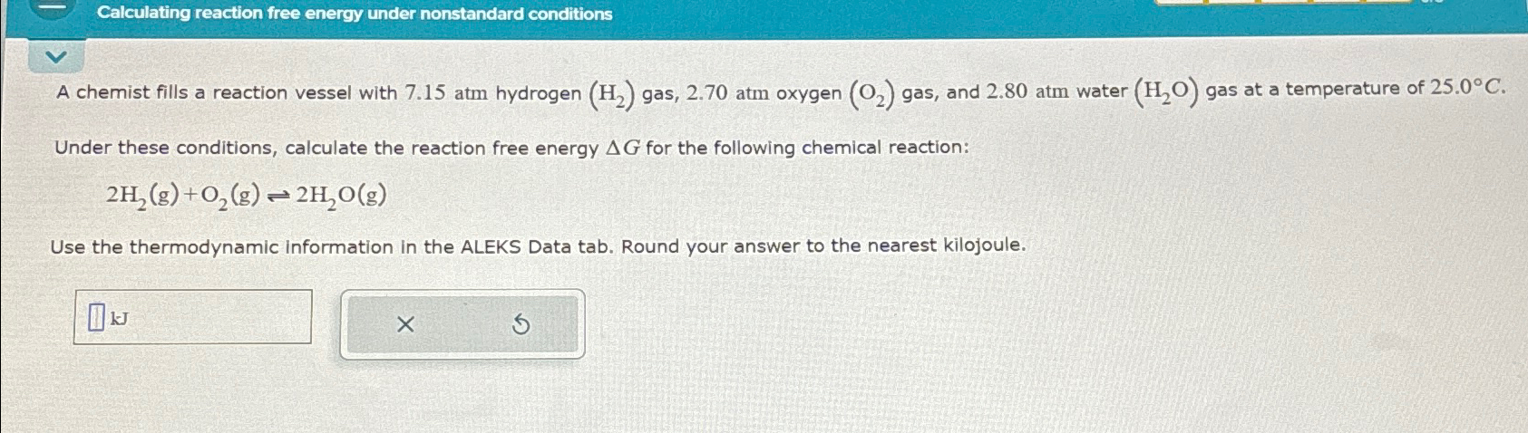 Solved Calculating reaction free energy under nonstandard | Chegg.com